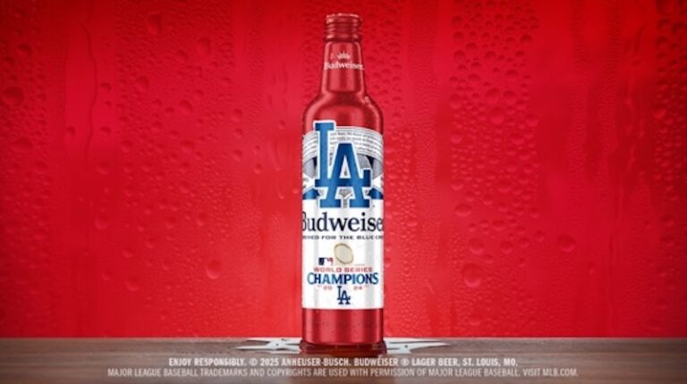 Dodgers World Series Champions Aluminum Bottle Part Of Budweiser's MLB ...